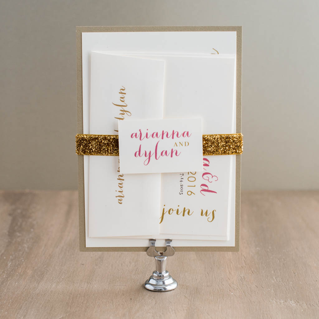 Gold & Glitter Customizable Modern Wedding Invitations | Beacon Lane