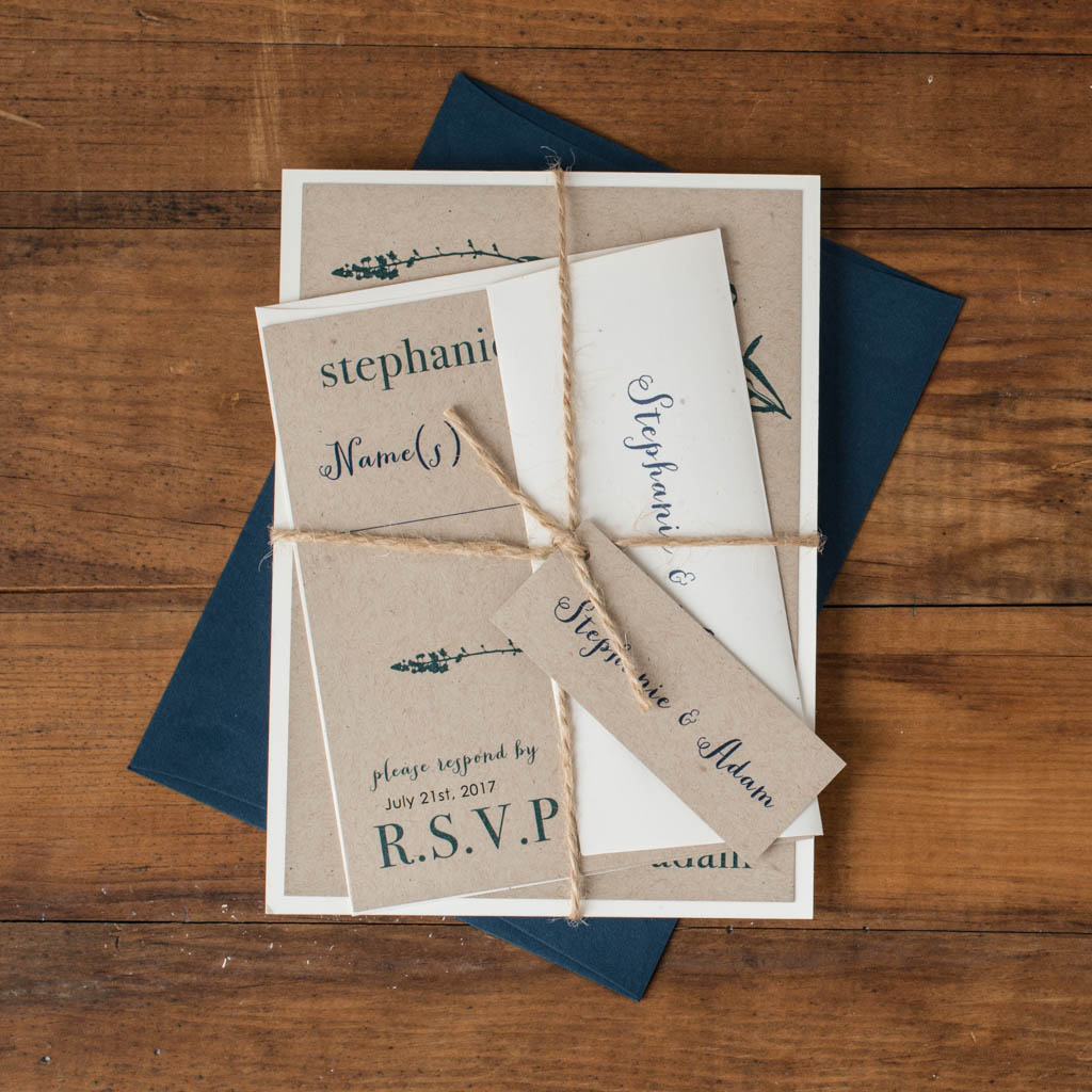 Wedding Invitations With Navy Border