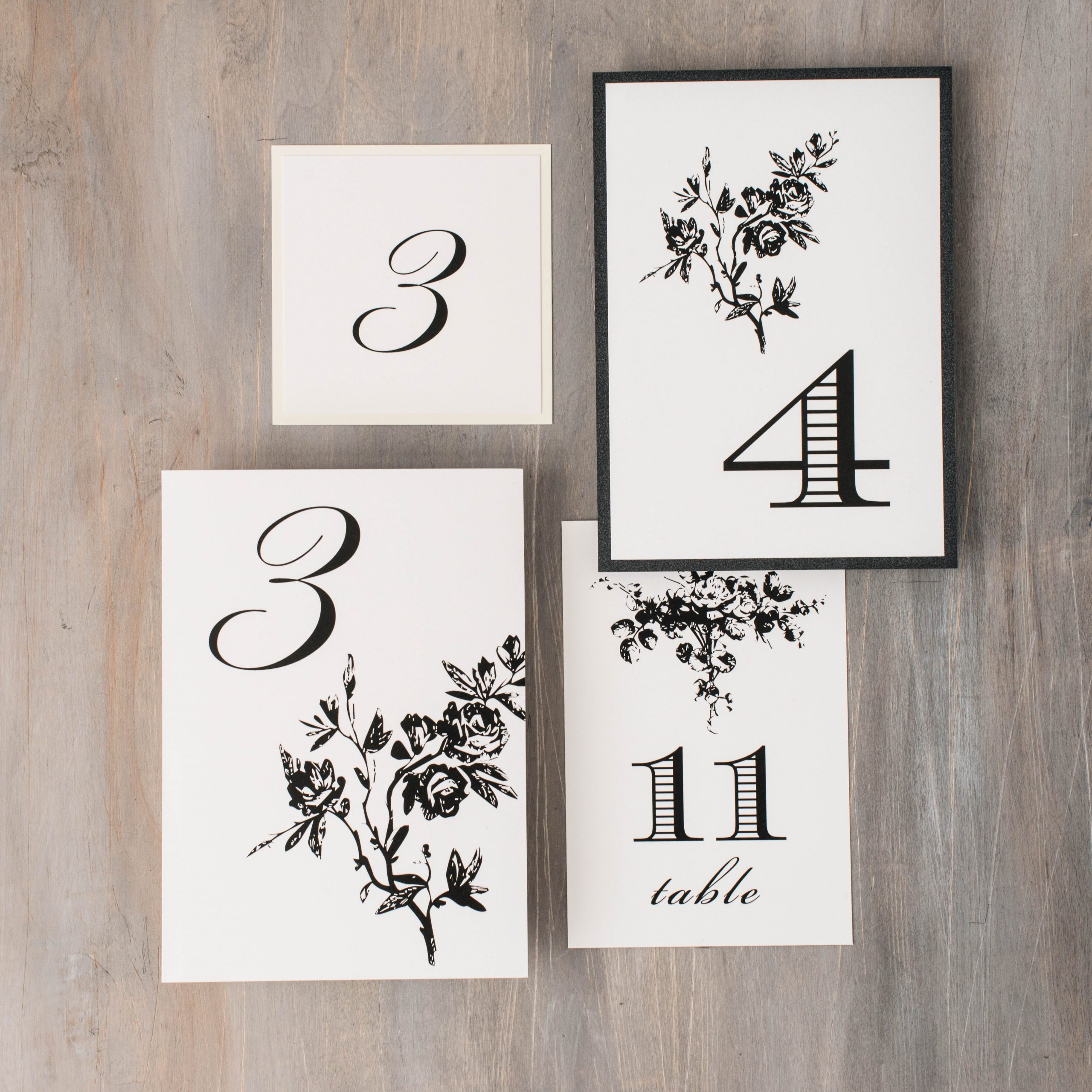 White and Black Lace Customizable Traditional Flat Table Numbers ...