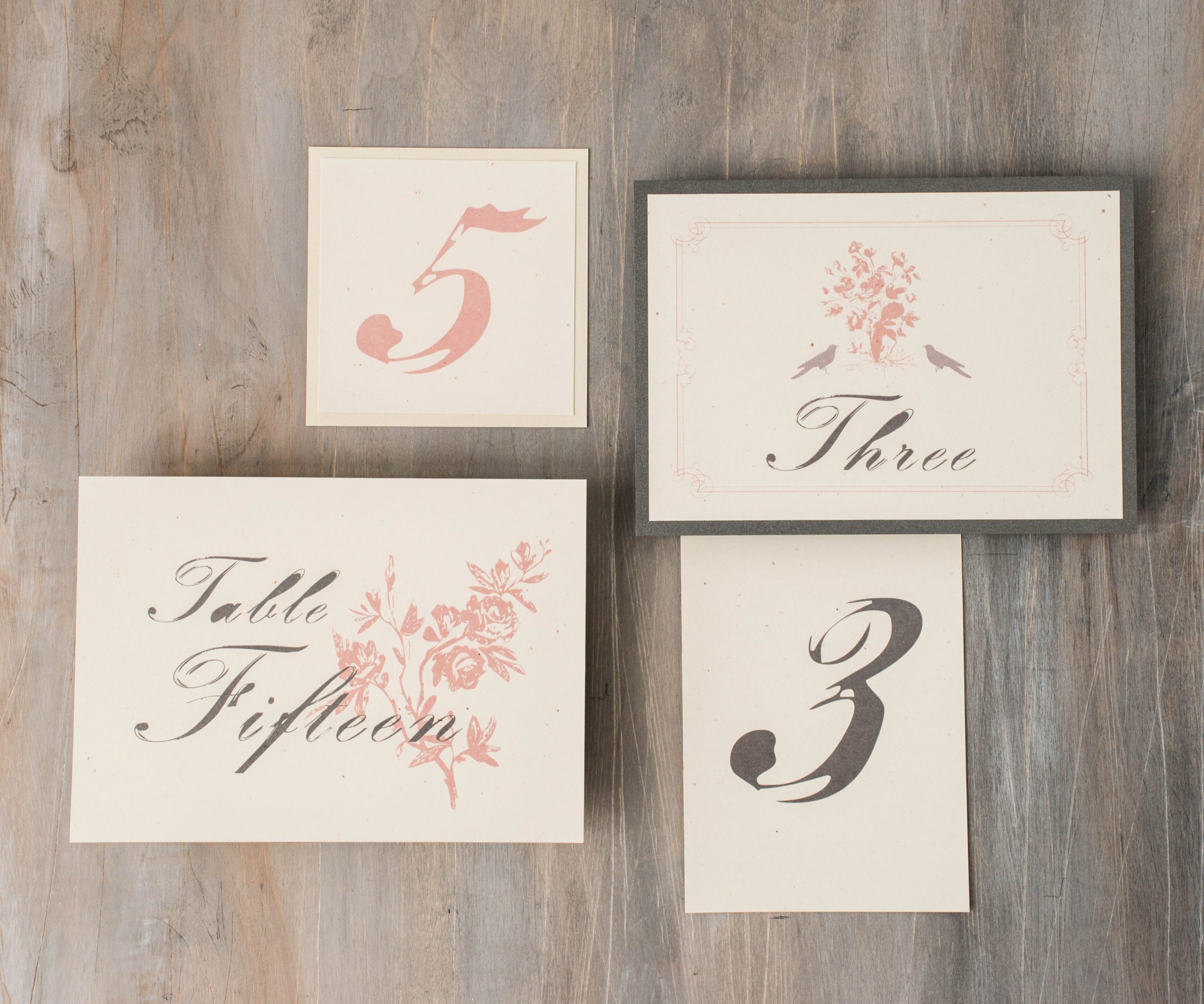 Pink & Gray Loves Lace Customizable Classic Flat Table Numbers | Beacon ...