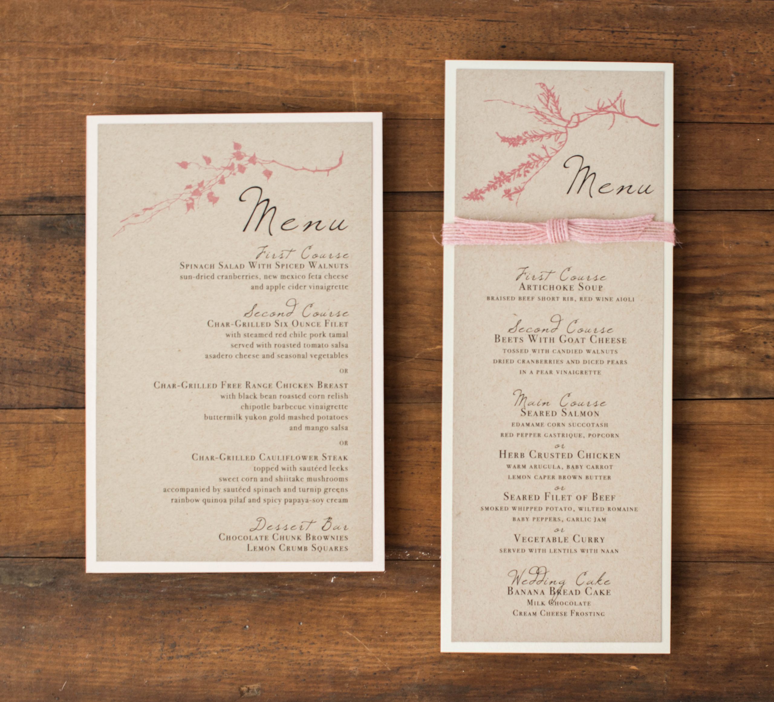 Ivory Romance Blush Customizable Flat Rustic Burlap Wedding Menus ...