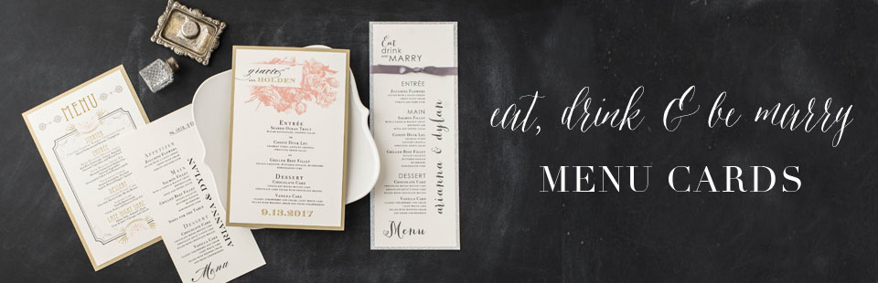 Wedding Menus | Cards | Beacon Lane Wedding Invitations
