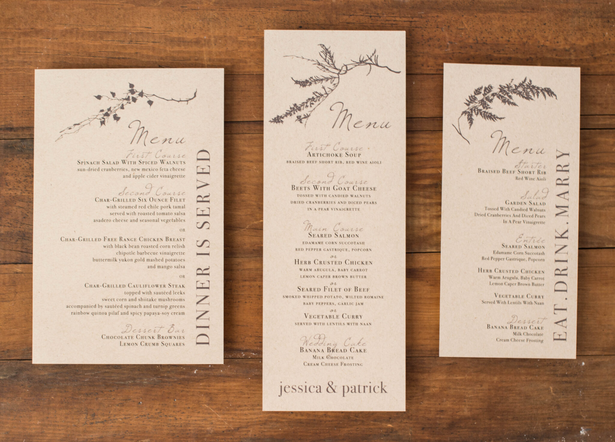 Ivory Romance Customizable Flat Rustic Burlap Wedding Menus | Beacon Lane