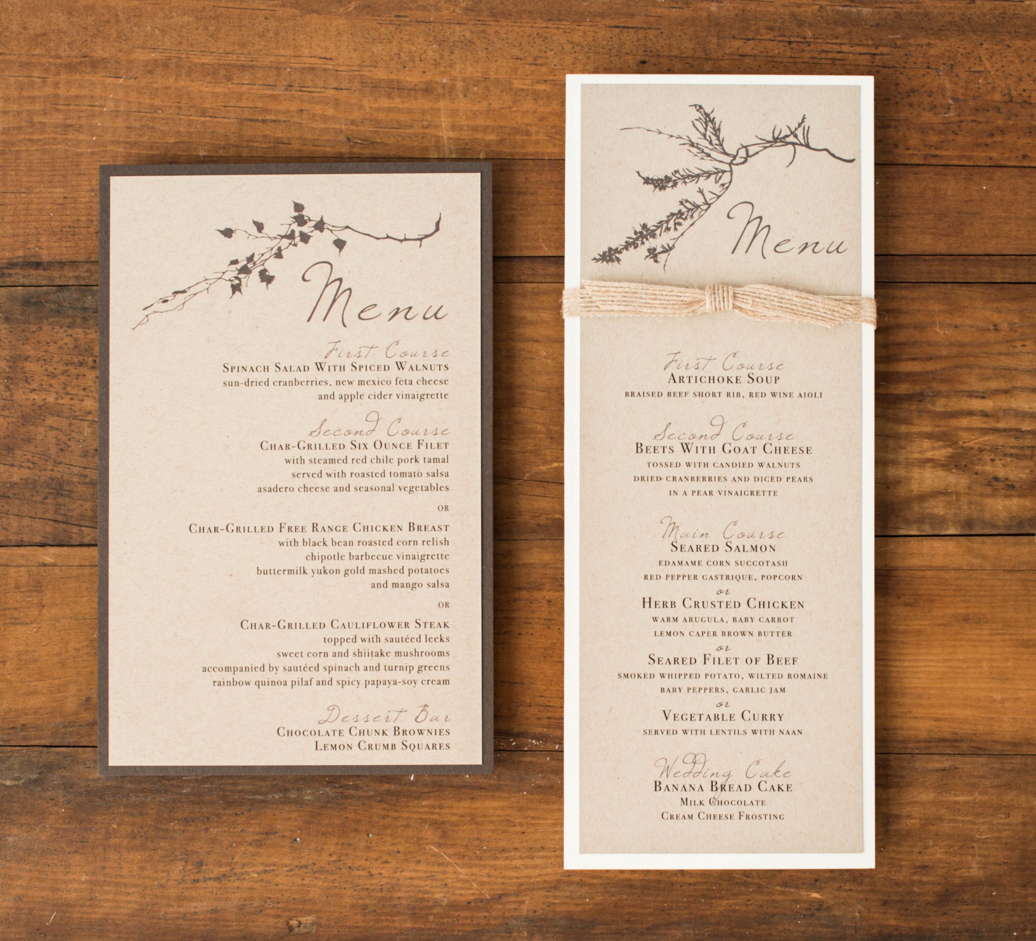 Ivory Romance Customizable Flat Rustic Burlap Wedding Menus | Beacon Lane