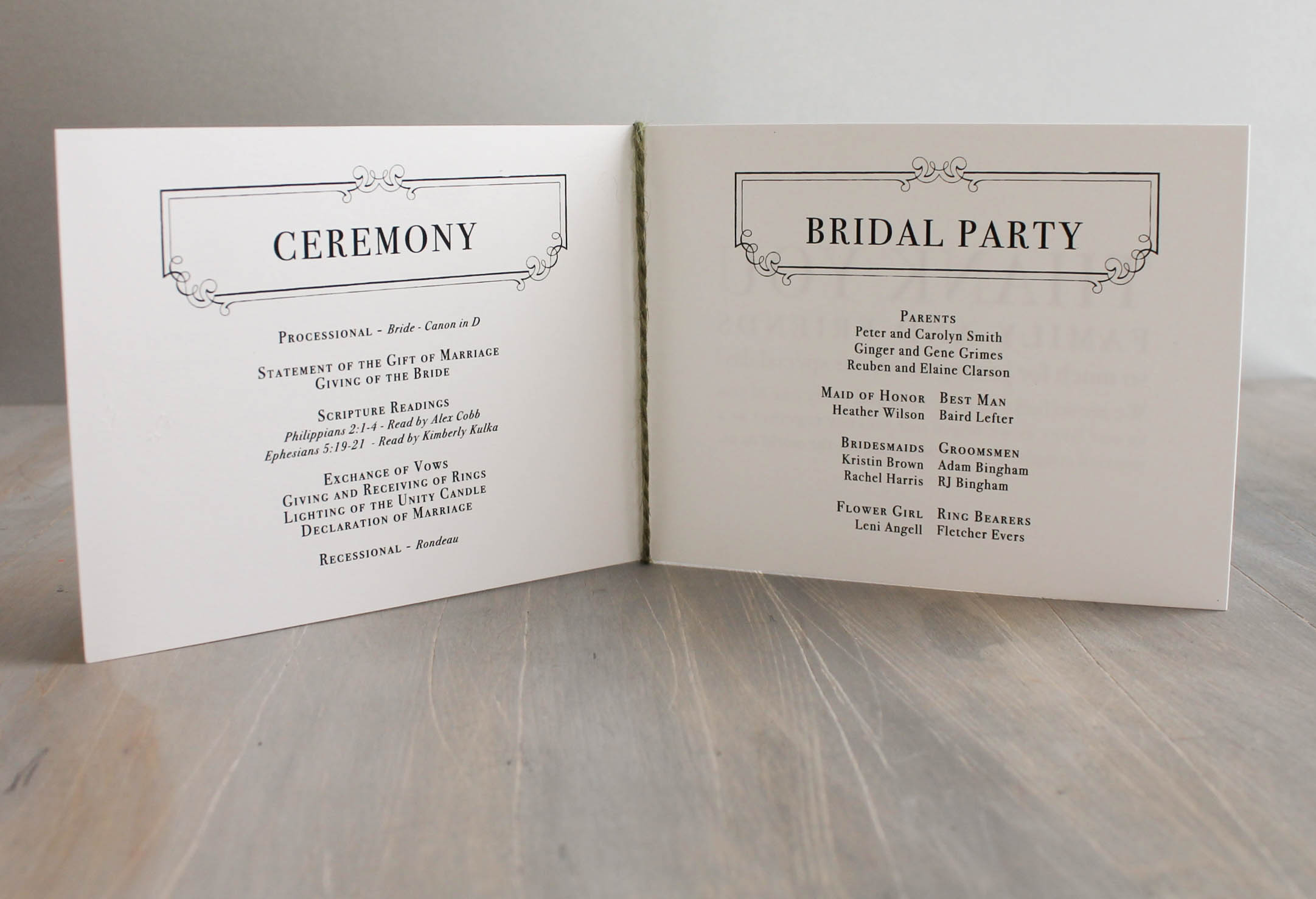 Simple Green Customizable Mint & White Ceremony Booklets | Beacon Lane