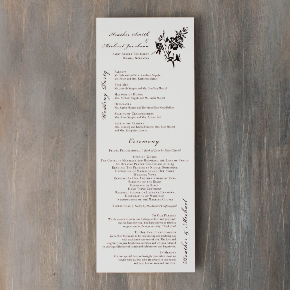 White and Black Lace Customizable Traditional Flat Ceremony Programs ...
