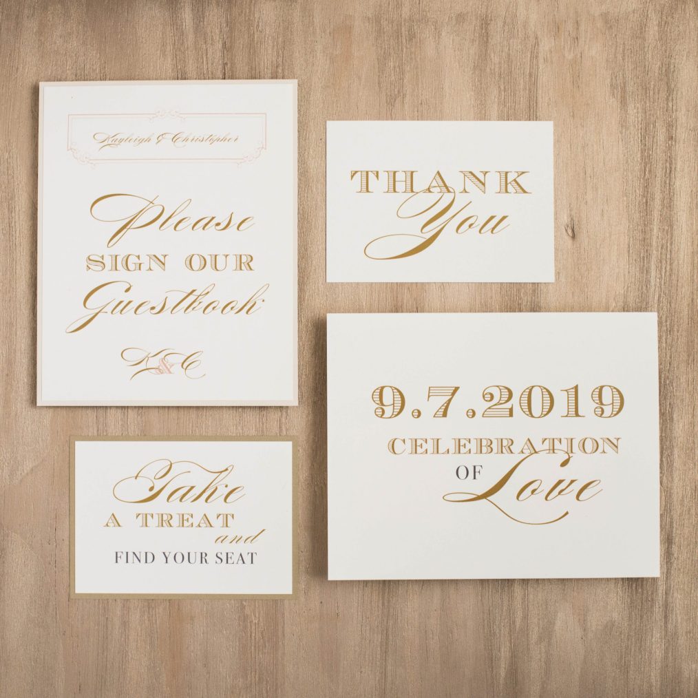 Elegant Ivory Customizable Tented Modern Wedding Menus | Beacon Lane