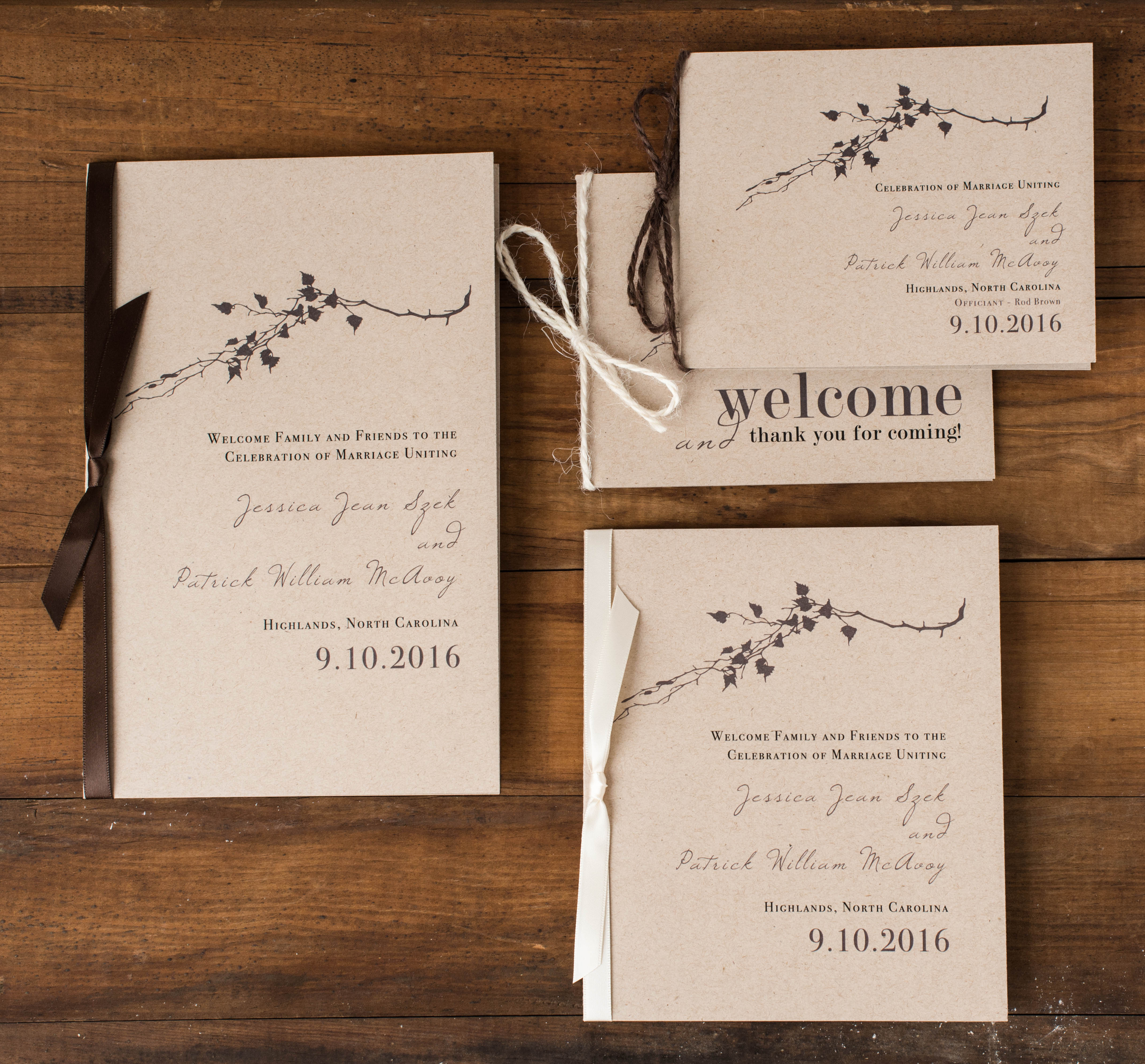 Ivory Romance Customizable Rustic Ceremony Booklets | Beacon Lane