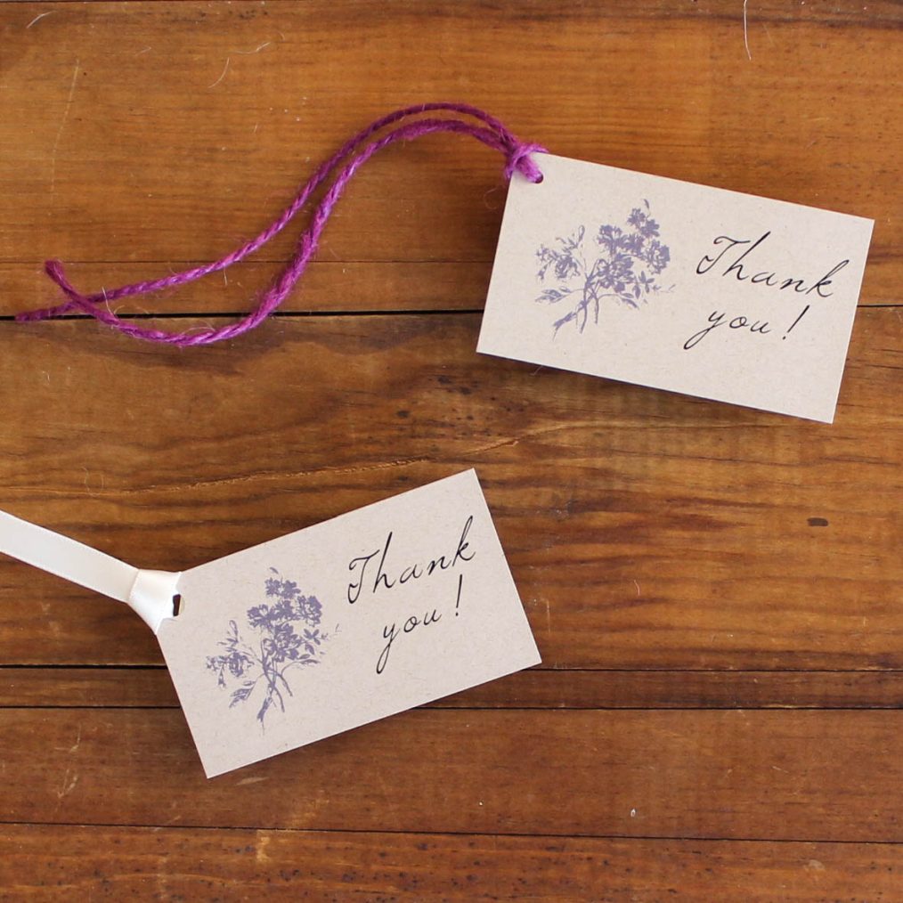 Rustic Elegance Customizable Brown & Purple Wedding Favor Tags | Beacon ...