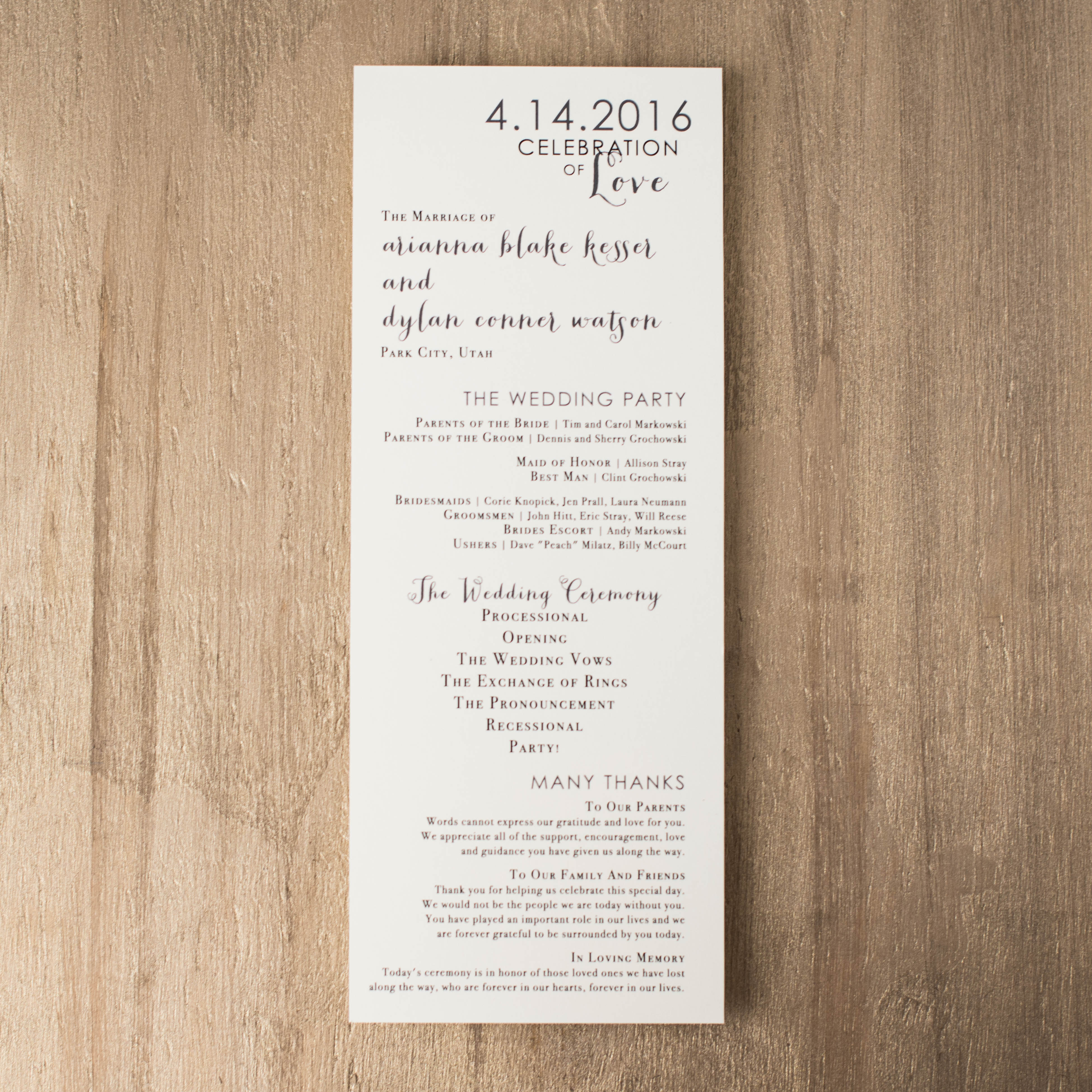 Walmart Silver Wedding Program