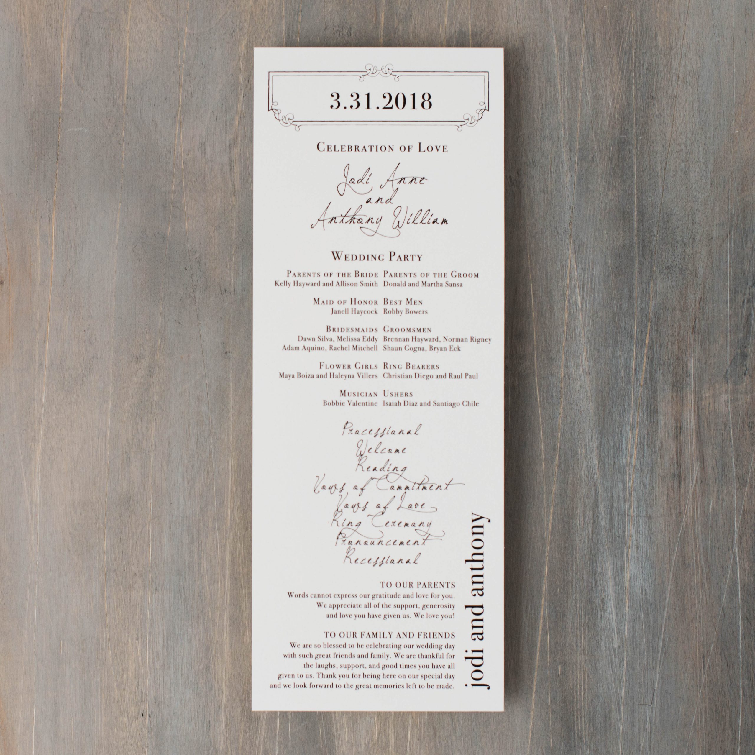Simple Green Customizable Mint & White Flat Ceremony Programs | Beacon Lane