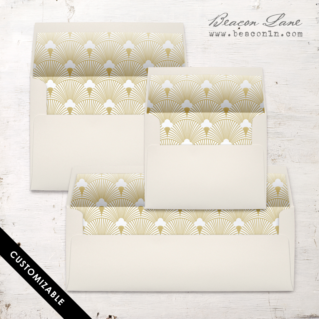 Gold Deco Envelope Liner | Beacon Lane