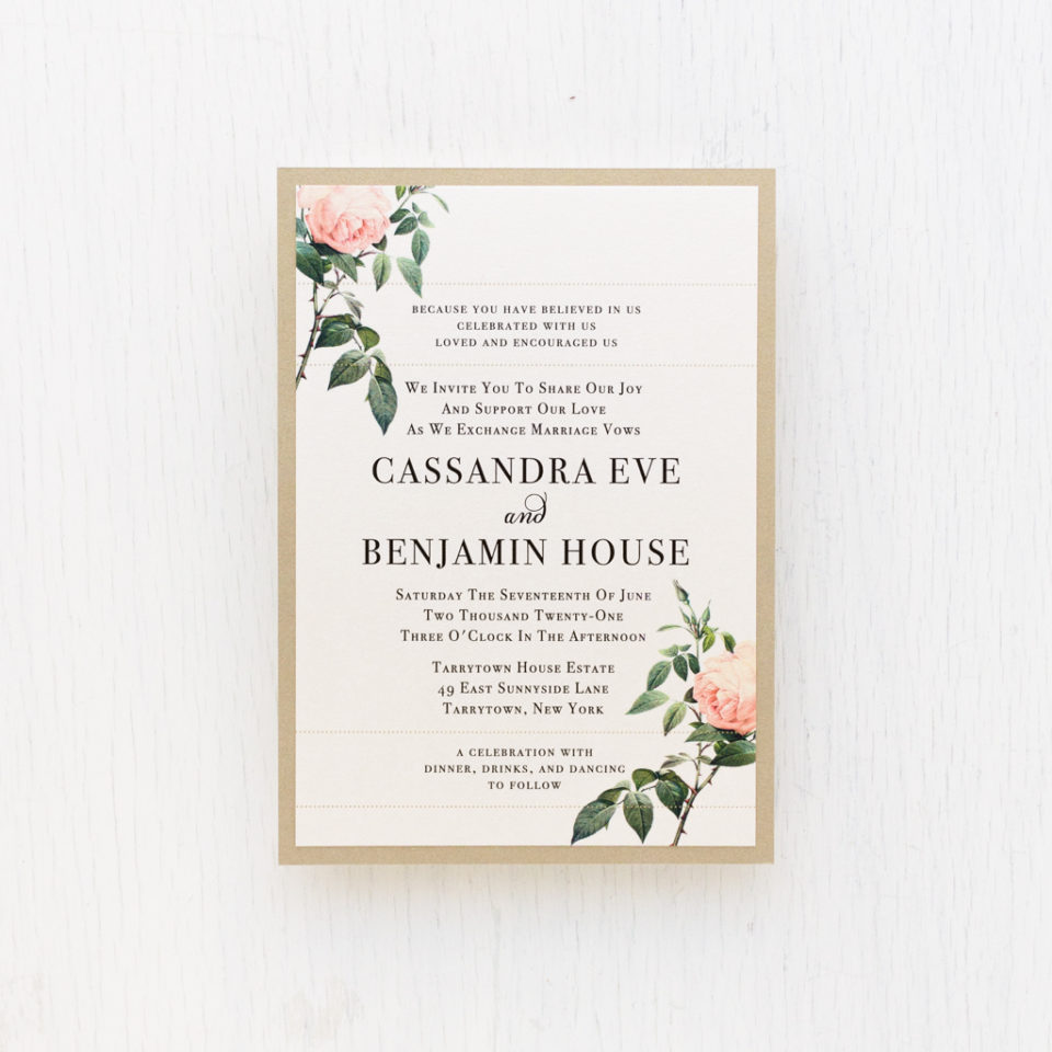 Ivory & Blush Wedding Invitations Customizable | Beacon Lane