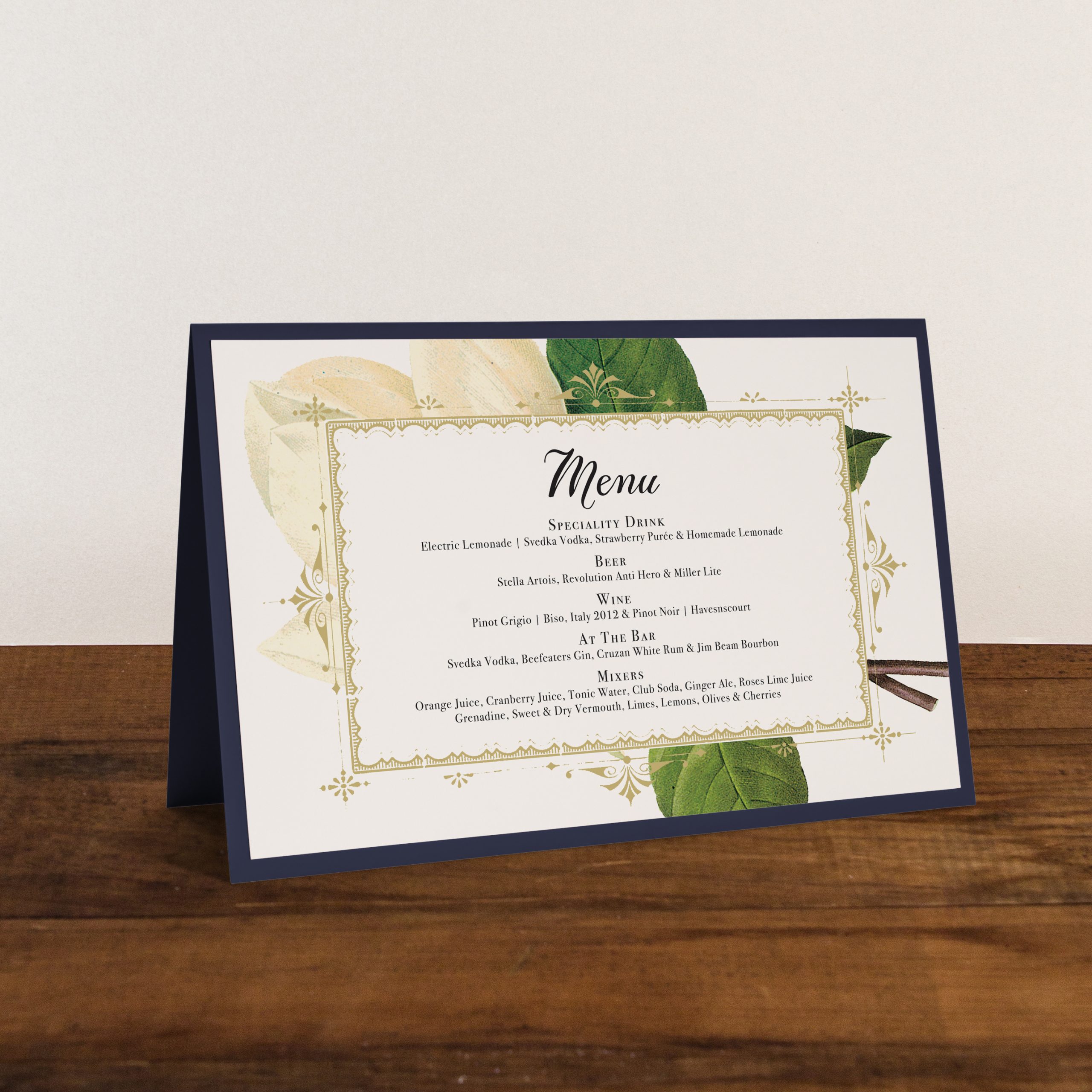 Sweet Magnolia Customizable Tented Floral Wedding Menus | Beacon Lane