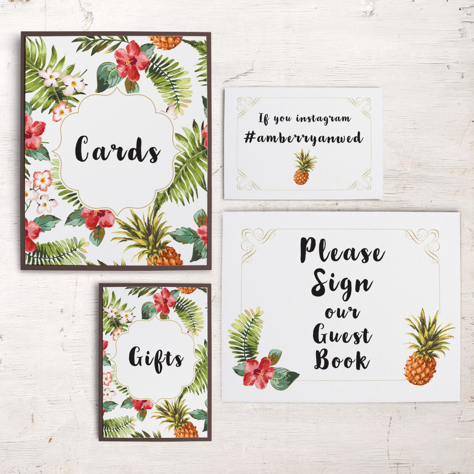 Pineapple Paradise Customizable Table Numbers | Beacon Lane