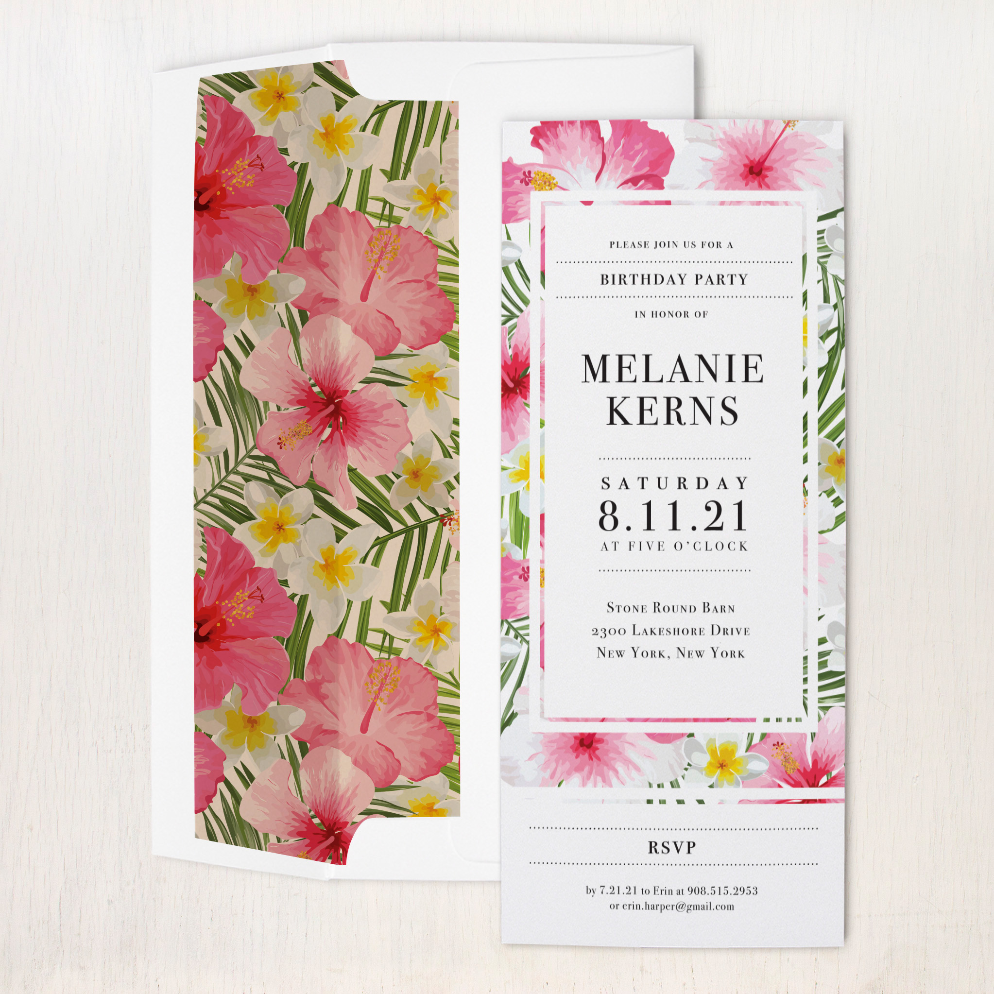 Bright Tropical Birthday Party Invitations | Beacon Lane