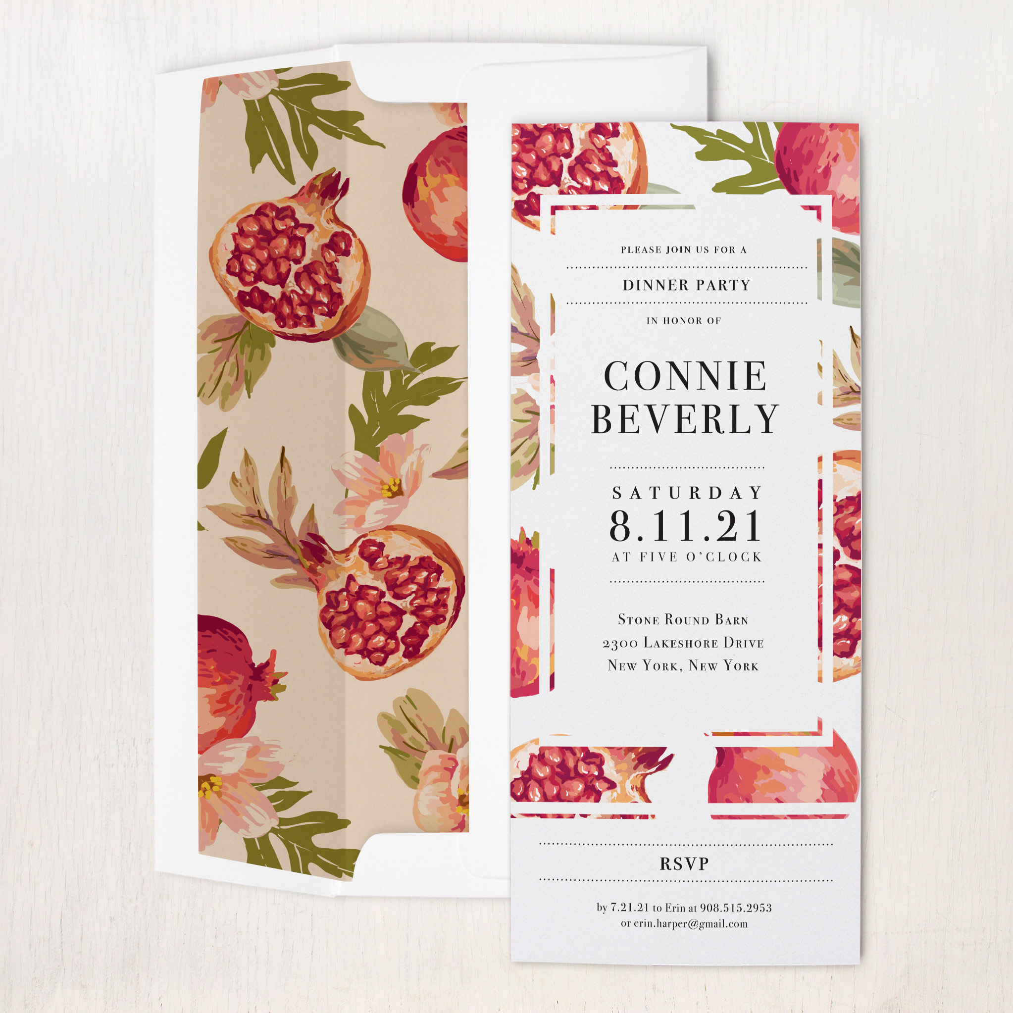 Pomegranate Pop Dinner Party Invitations | Beacon Lane