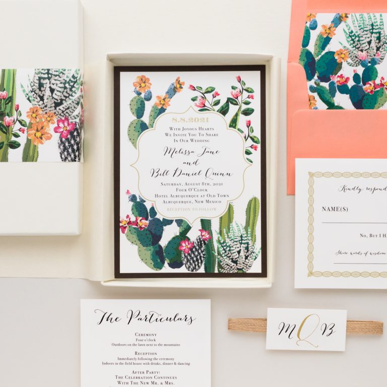 Colorful Desert Wedding Invitations | Cactus | Beacon Lane