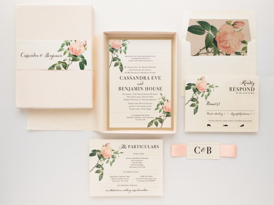 Ivory & Rose Wedding Invitations | Ivory & Blush Floral | Beacon Lane