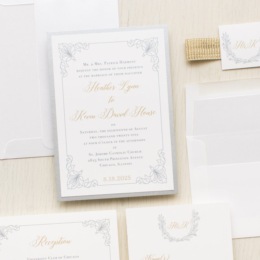 Silver & Gold Wedding Invitations | Beacon Lane