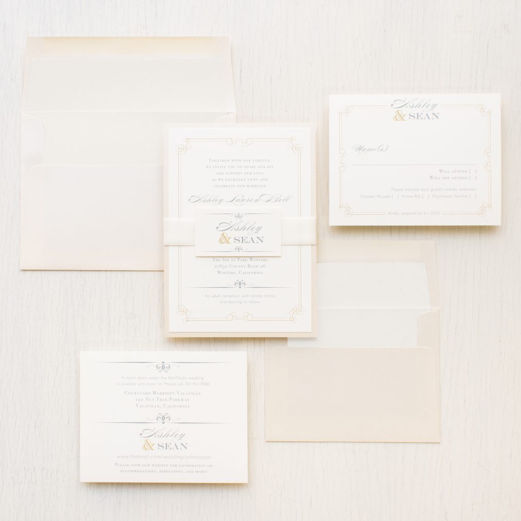 Gold & Ivory Wedding Invitations | Beacon Lane