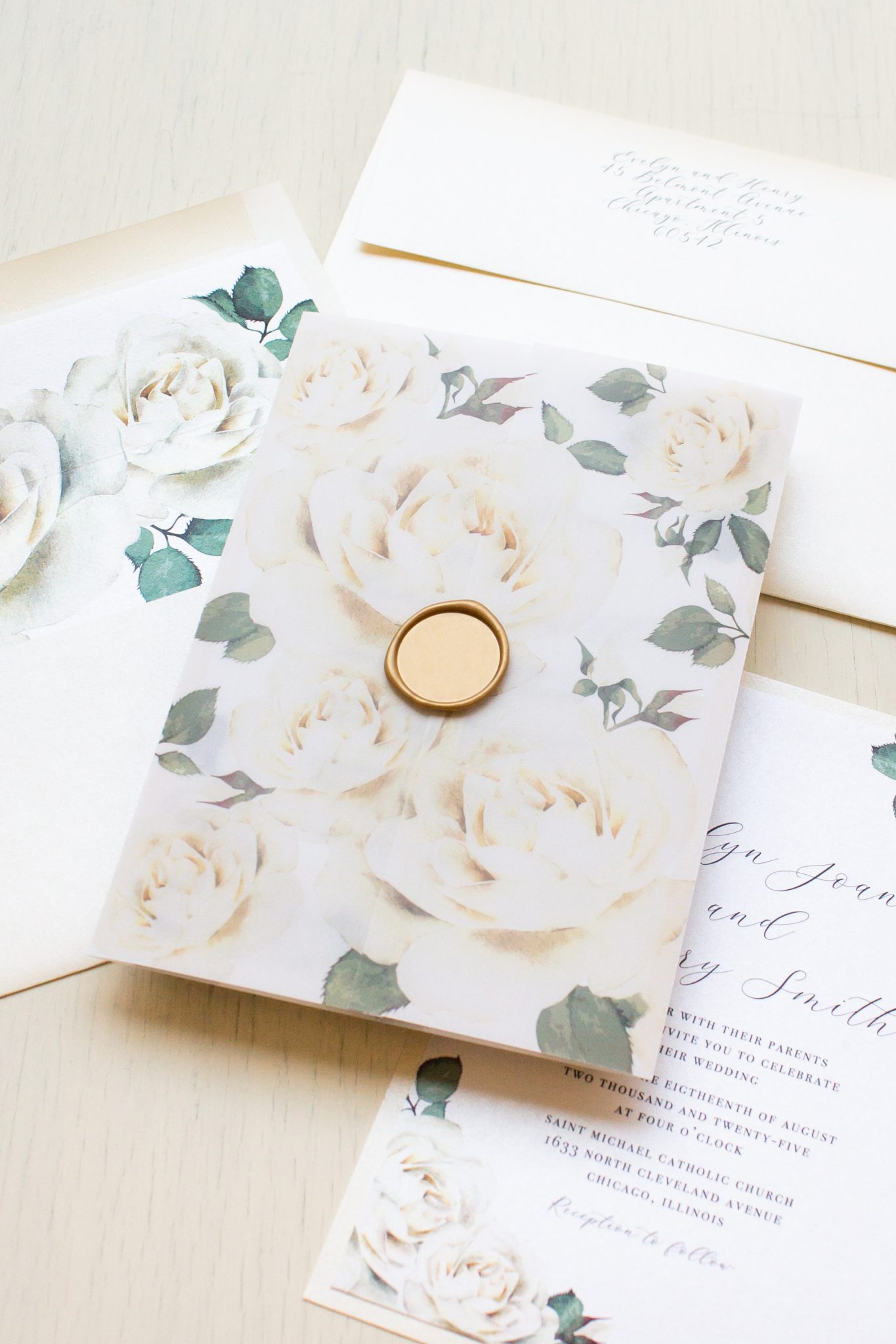 White Rose Wedding Invitations | Beacon Lane