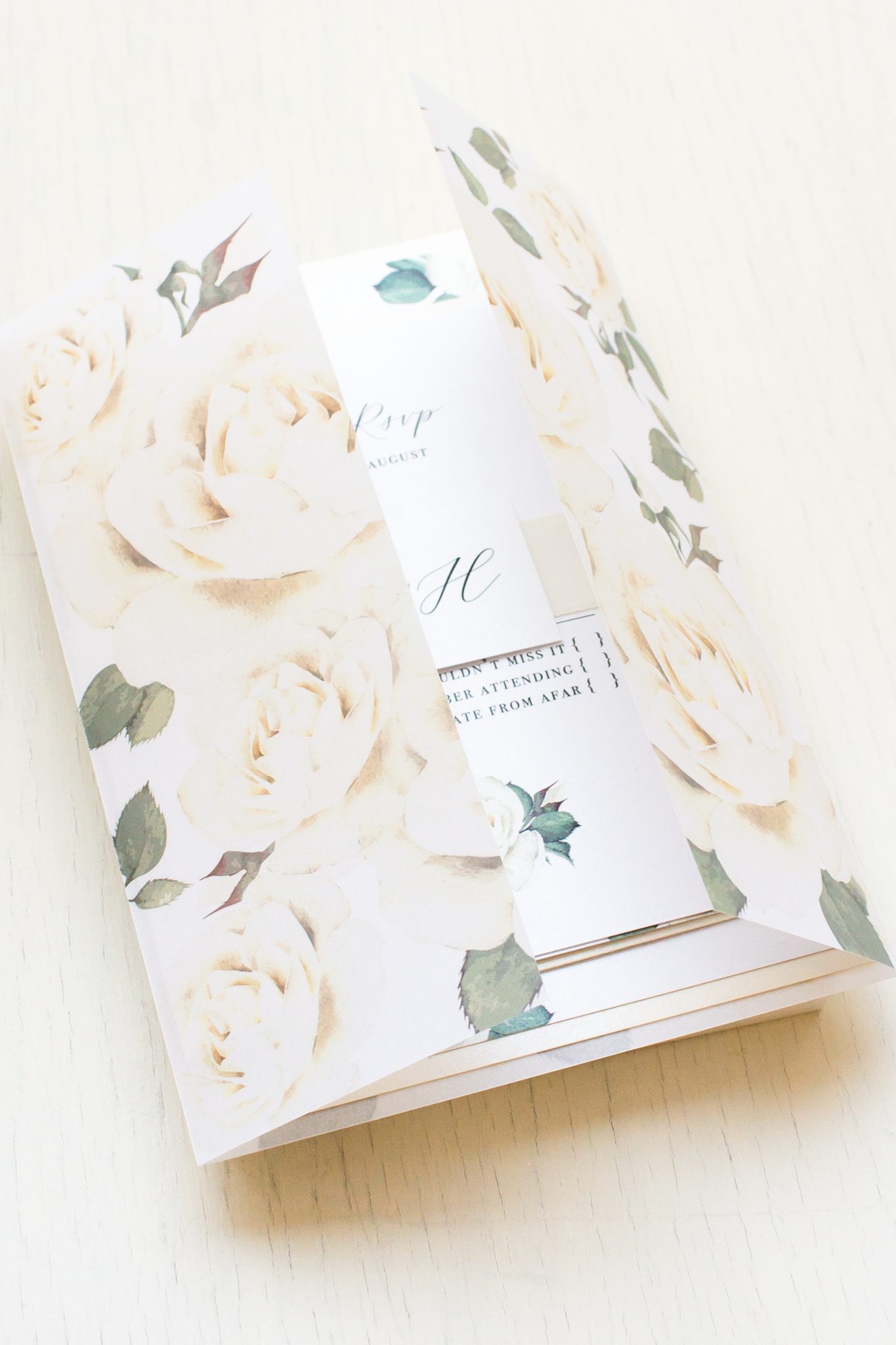 White Rose Wedding Invitations | Beacon Lane