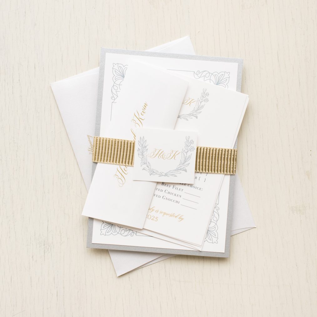 Silver & Gold Wedding Invitations | Beacon Lane