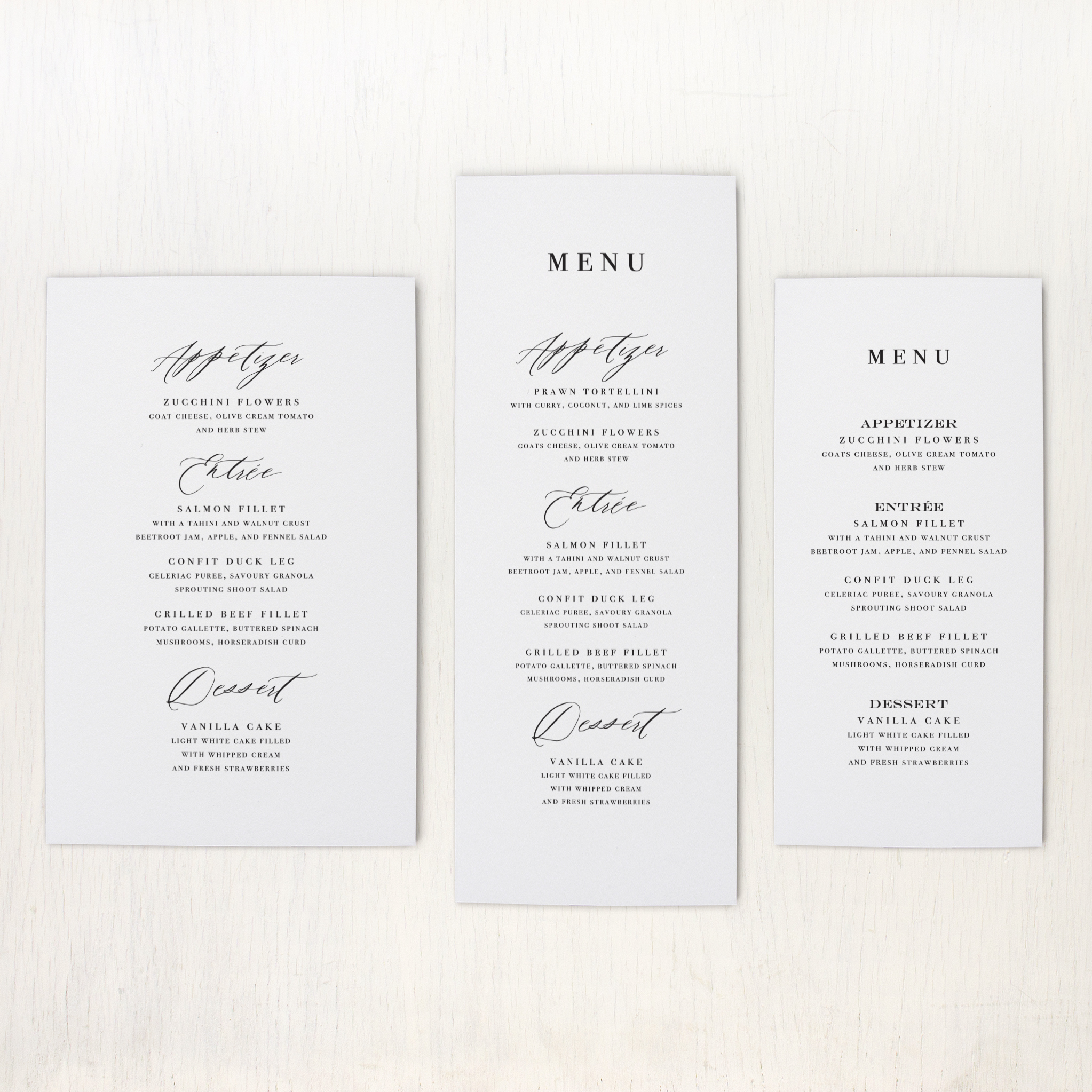 Menu Sizes For Wedding Sage And Gold Wedding Menus, 2 Sizes, DIY Table