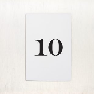 Black & White Type Flat Table Numbers | Beacon Lane Wedding Invitations