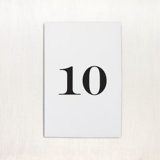 Black & White Type Flat Table Numbers | Beacon Lane Wedding Invitations