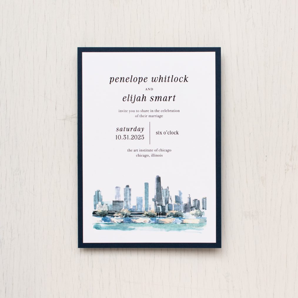 Chicago Lakefront Wedding Invitations | Beacon Lane