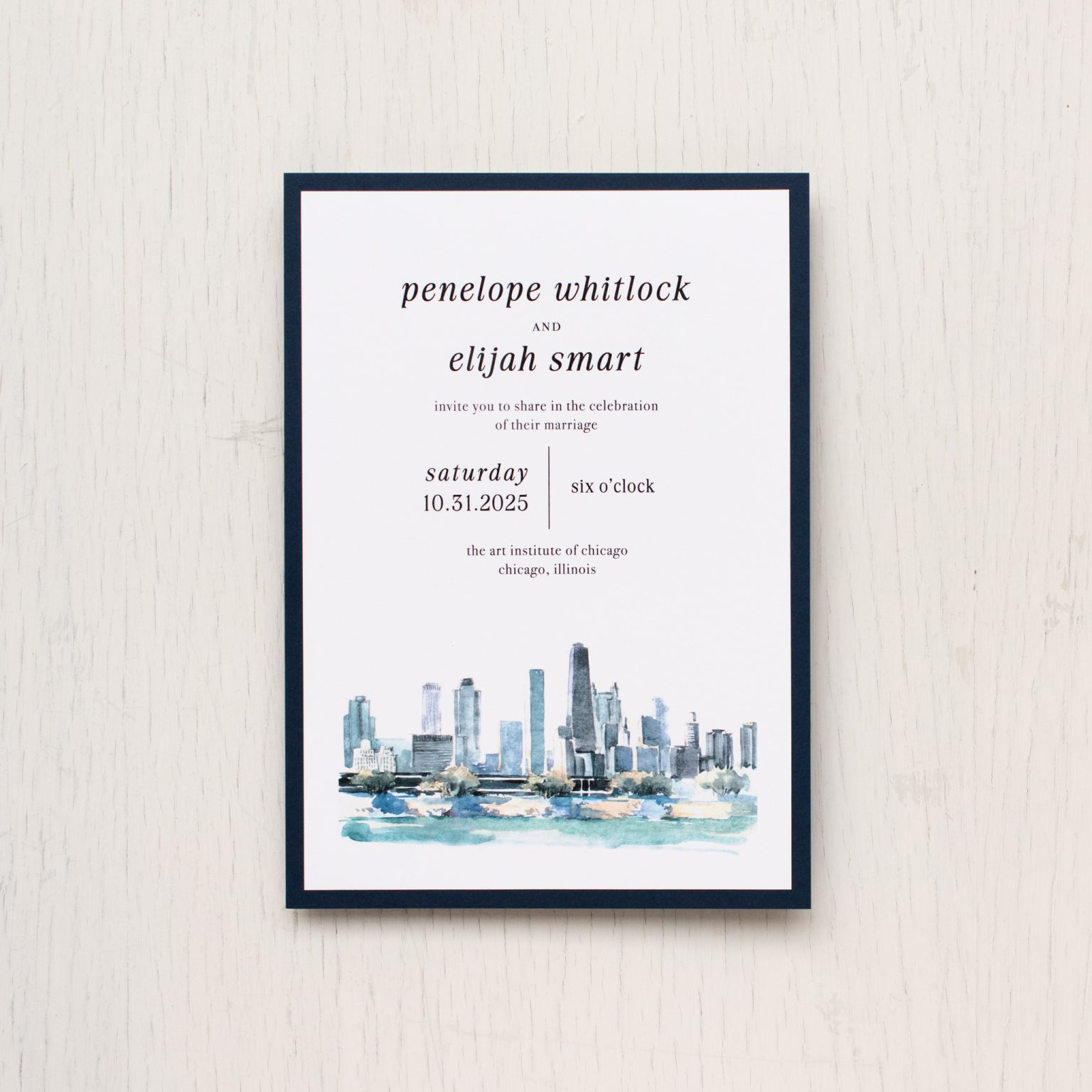 Chicago Lakefront Wedding Invitations | Beacon Lane