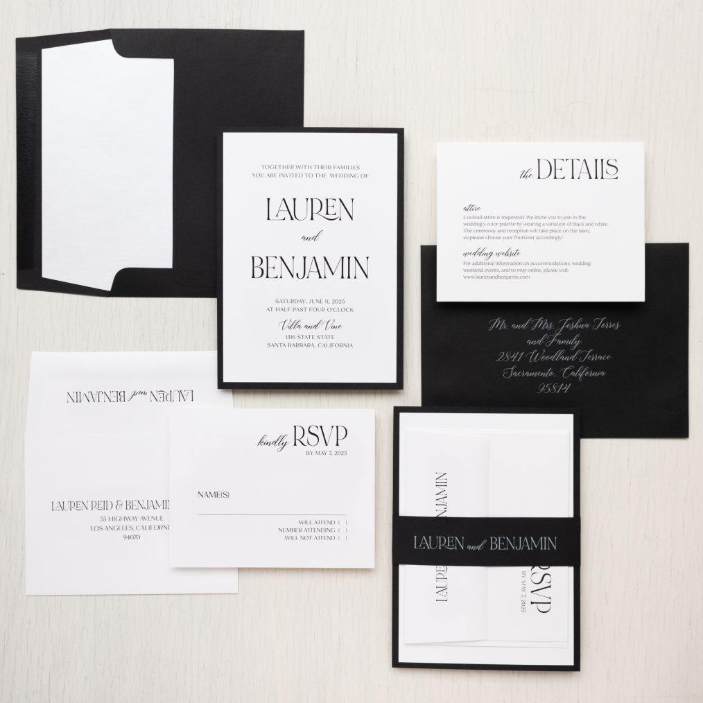 Black Tie Wedding Invitations | Beacon Lane