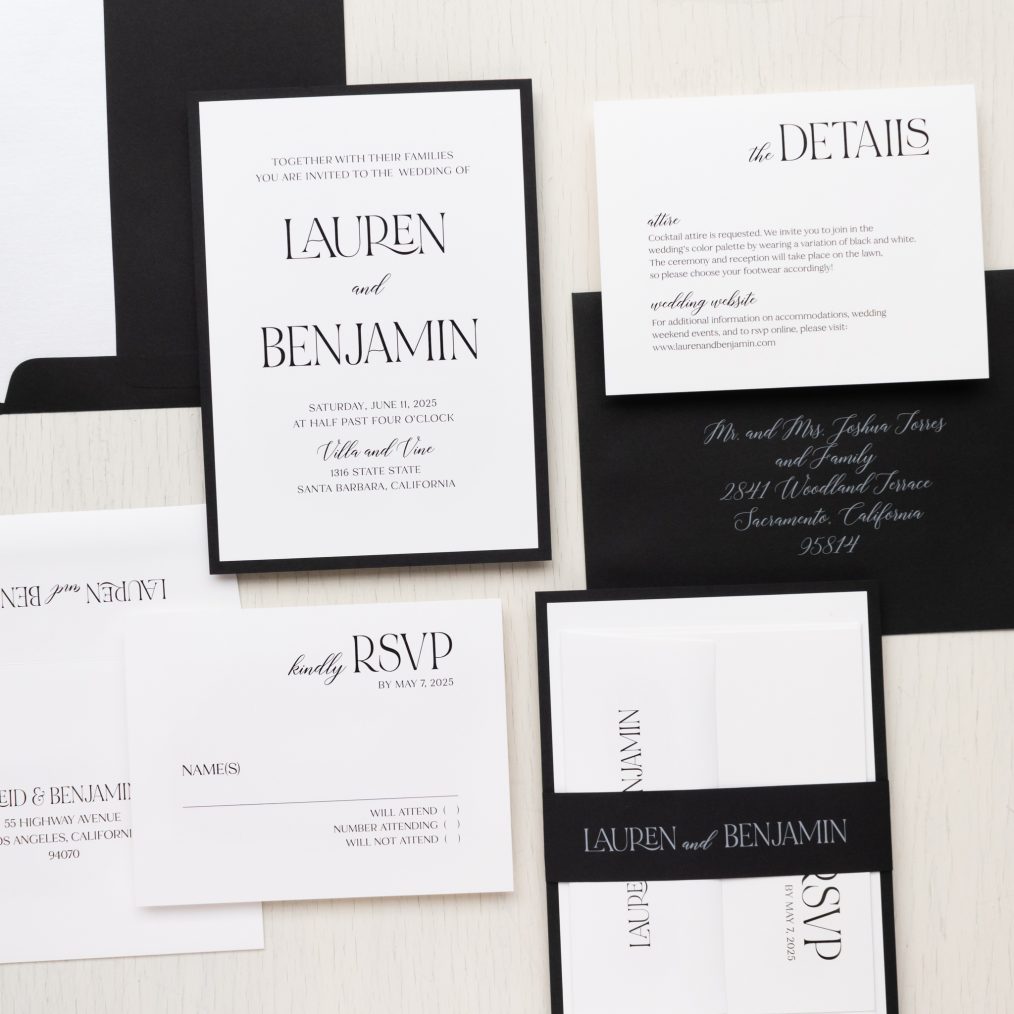Black Tie Wedding Invitations | Beacon Lane