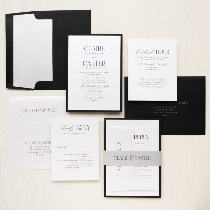Elegant Black & White Wedding Invitations | Beacon Lane