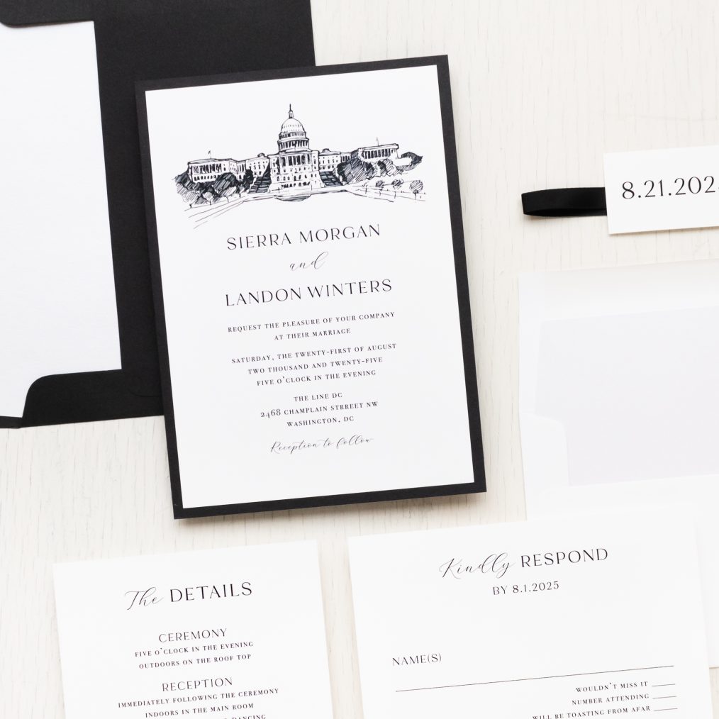 DC Skyline Wedding Invitations | Beacon Lane