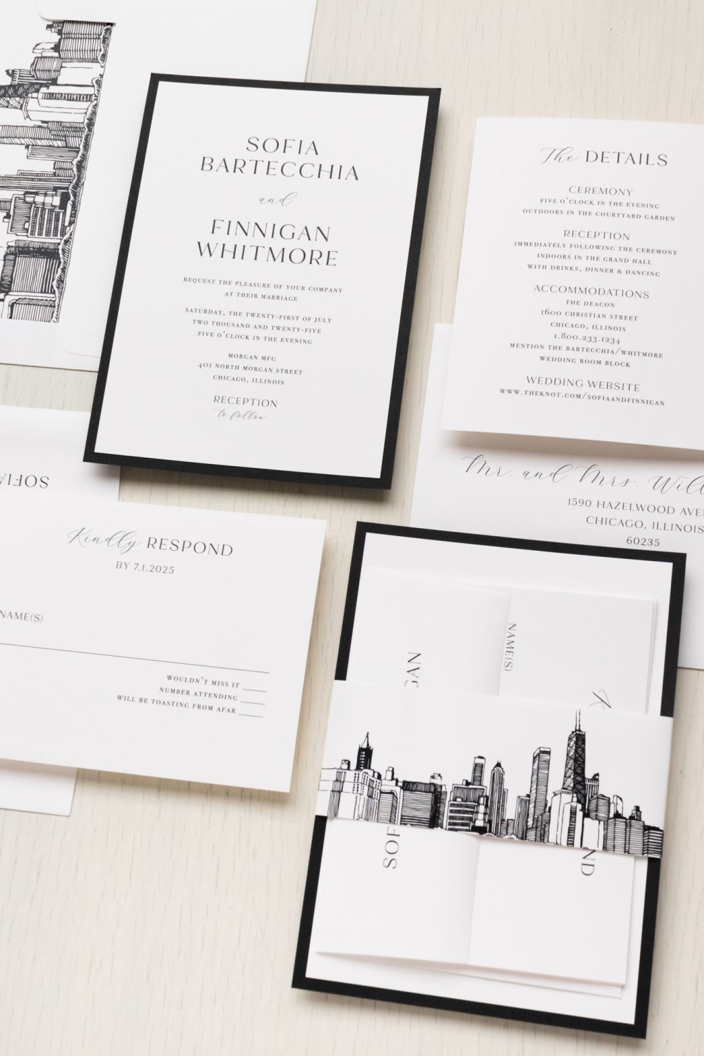 Chicago Modern Wedding Invitations | Beacon Lane