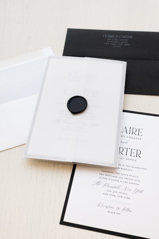 Elegant Black & White Wedding Invitations | Beacon Lane