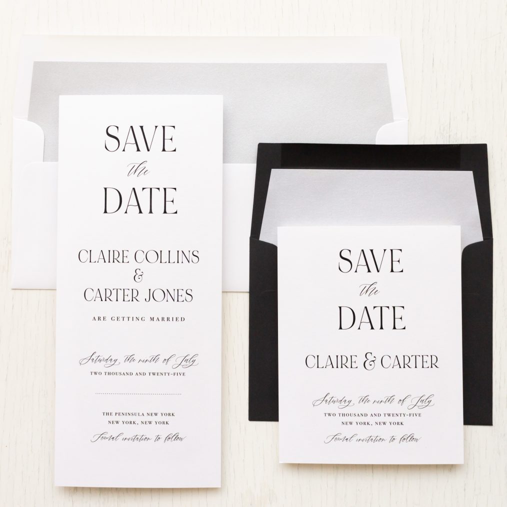 Elegant Black & White Wedding Invitations | Beacon Lane