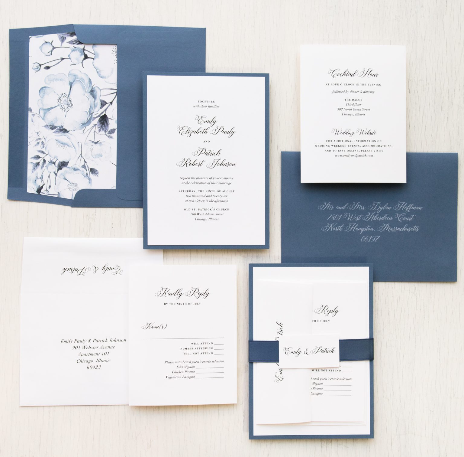 Steel Blue Wedding Invitations | Beacon Lane
