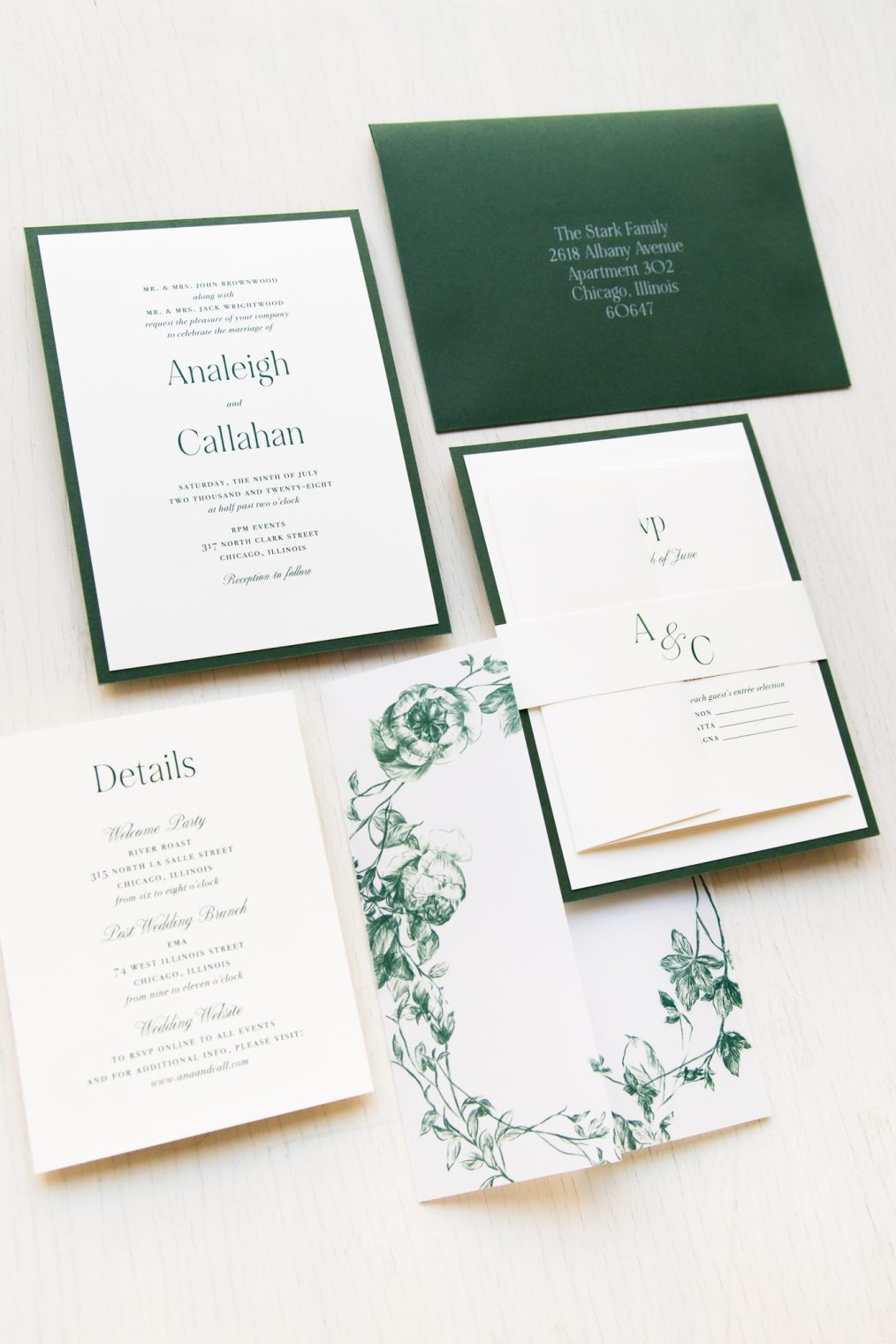 Green Wedding Invitations | Beacon Lane