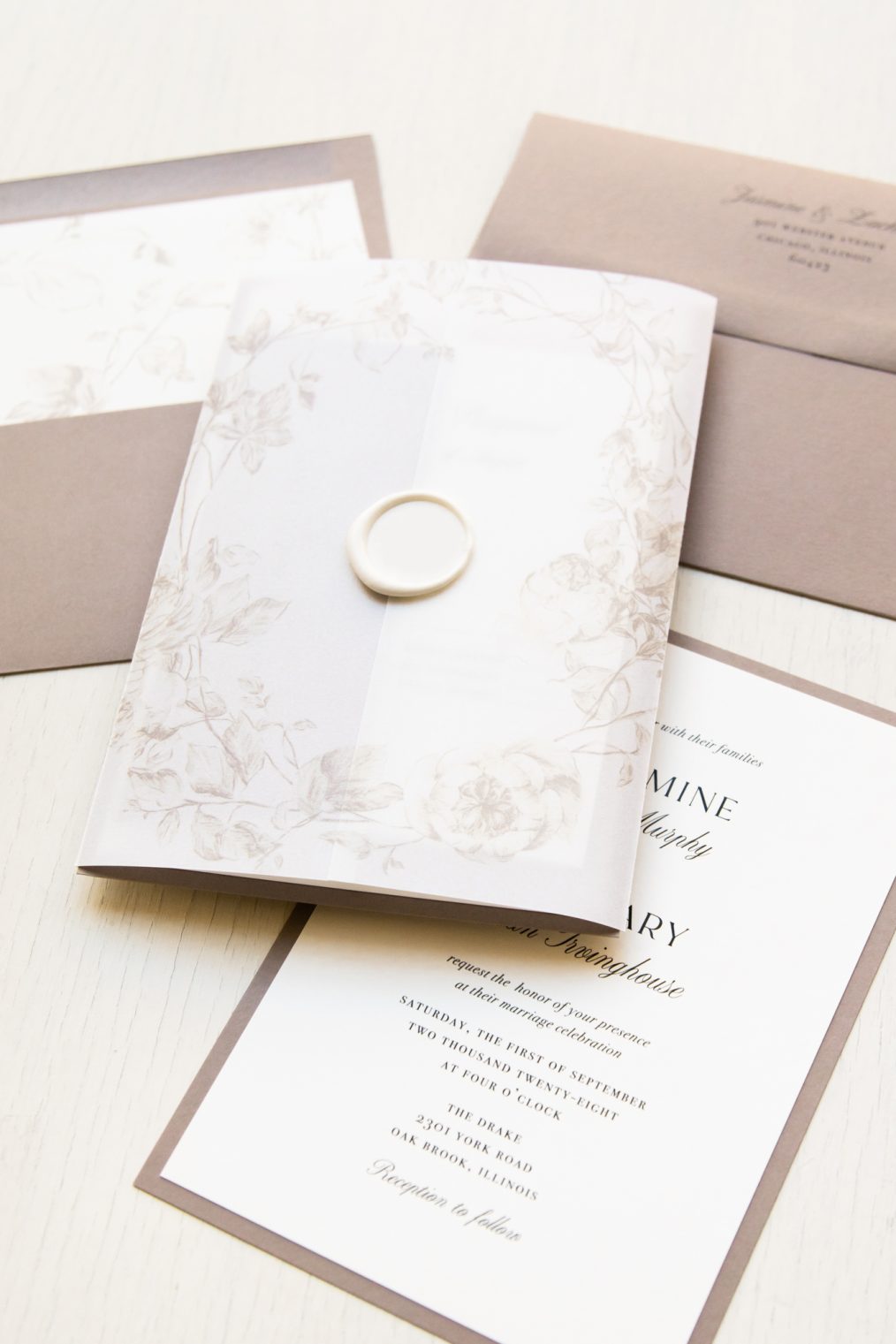 Neutral Wedding Invitations | Beacon Lane