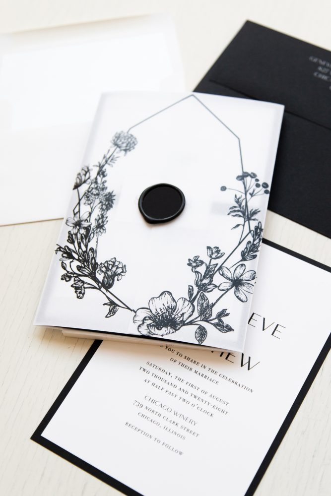Minimalist Black Wedding Invitations | Beacon Lane