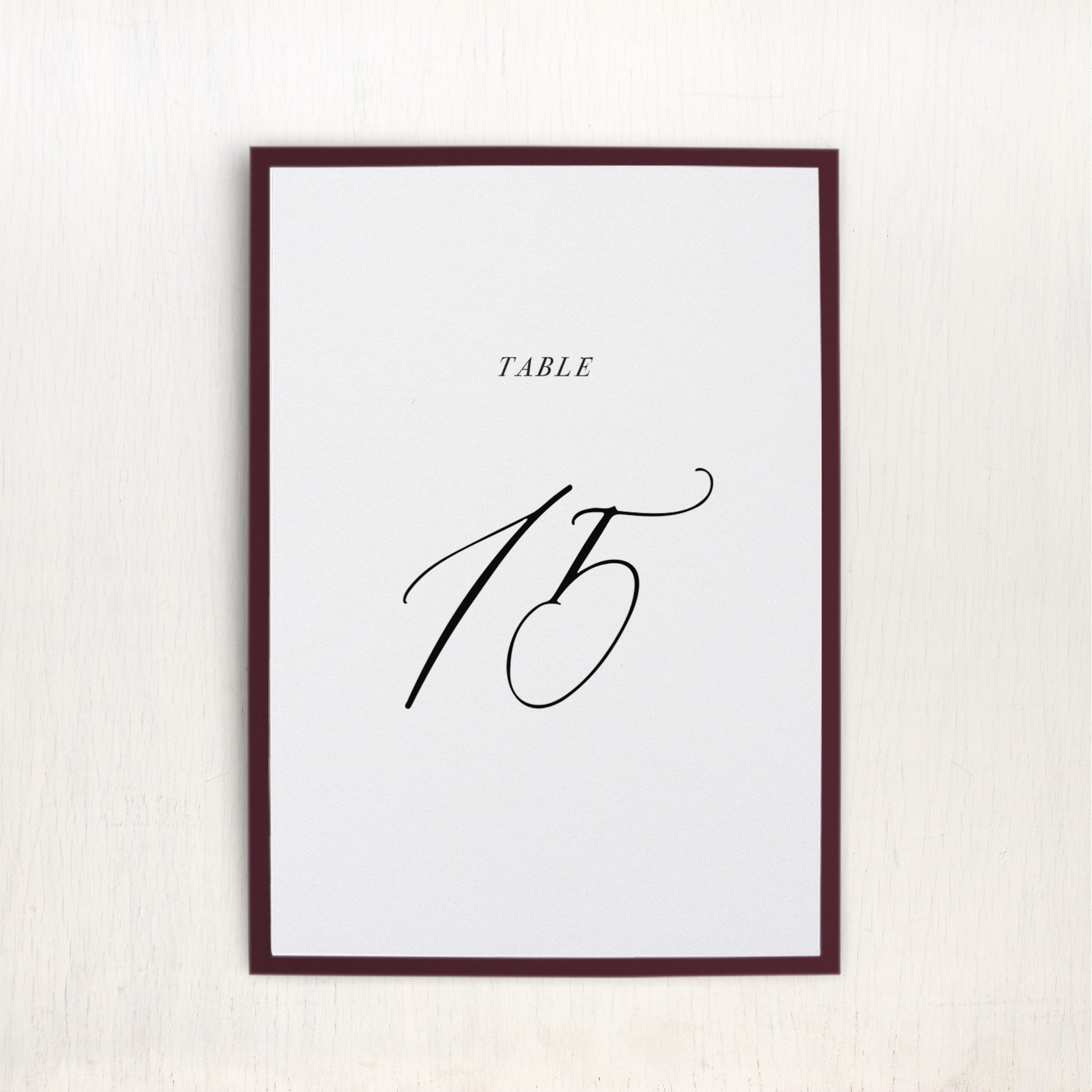 Burgundy Script Flat Table Numbers | Beacon Lane