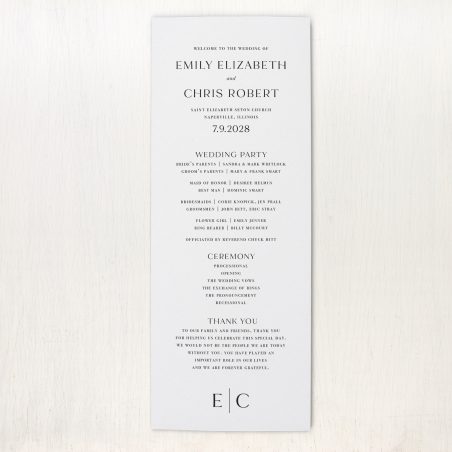 Something Blue Flat Ceremony Programs | Beacon Lane