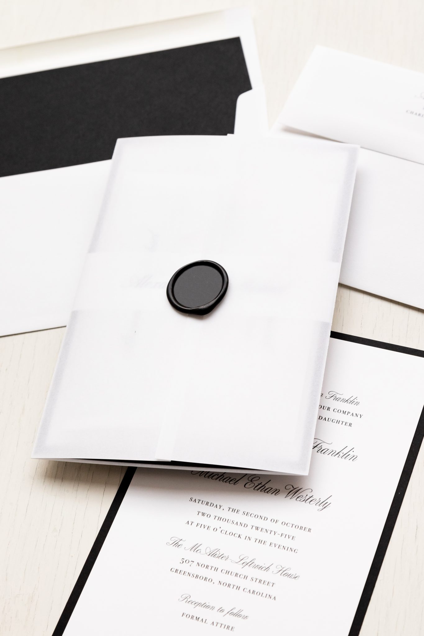 Elegant Black & White Wedding Invitations | Beacon Lane