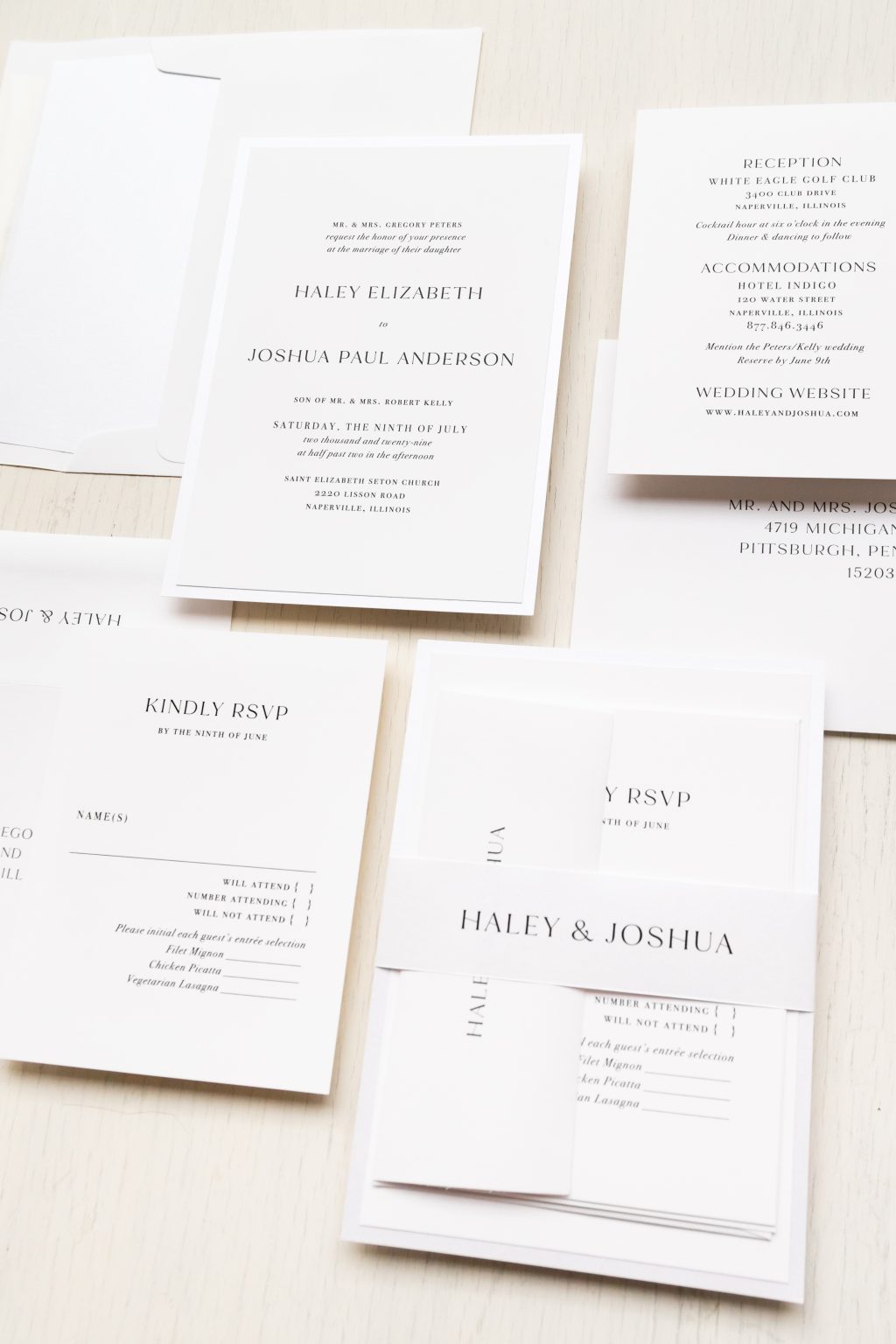 Timeless White Wedding Invitations | Beacon Lane