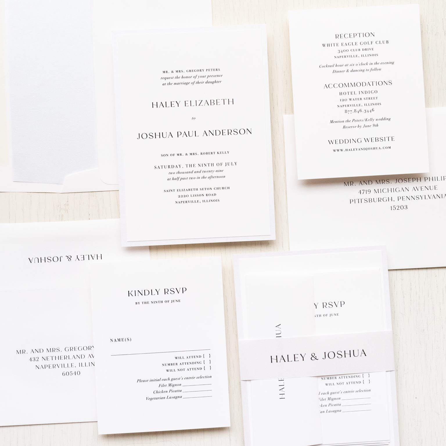 Timeless White Wedding Invitations | Beacon Lane