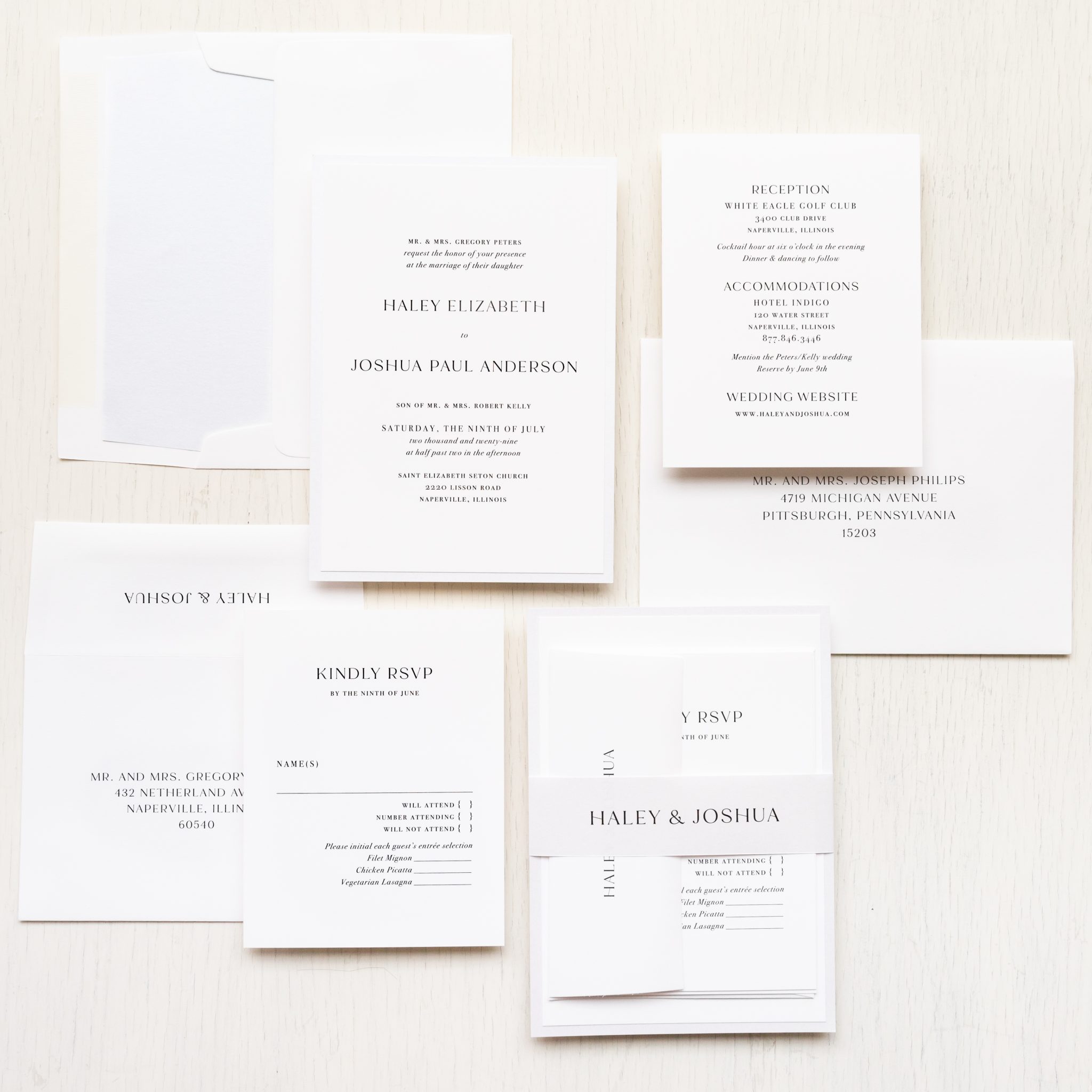 Timeless White Wedding Invitations | Beacon Lane